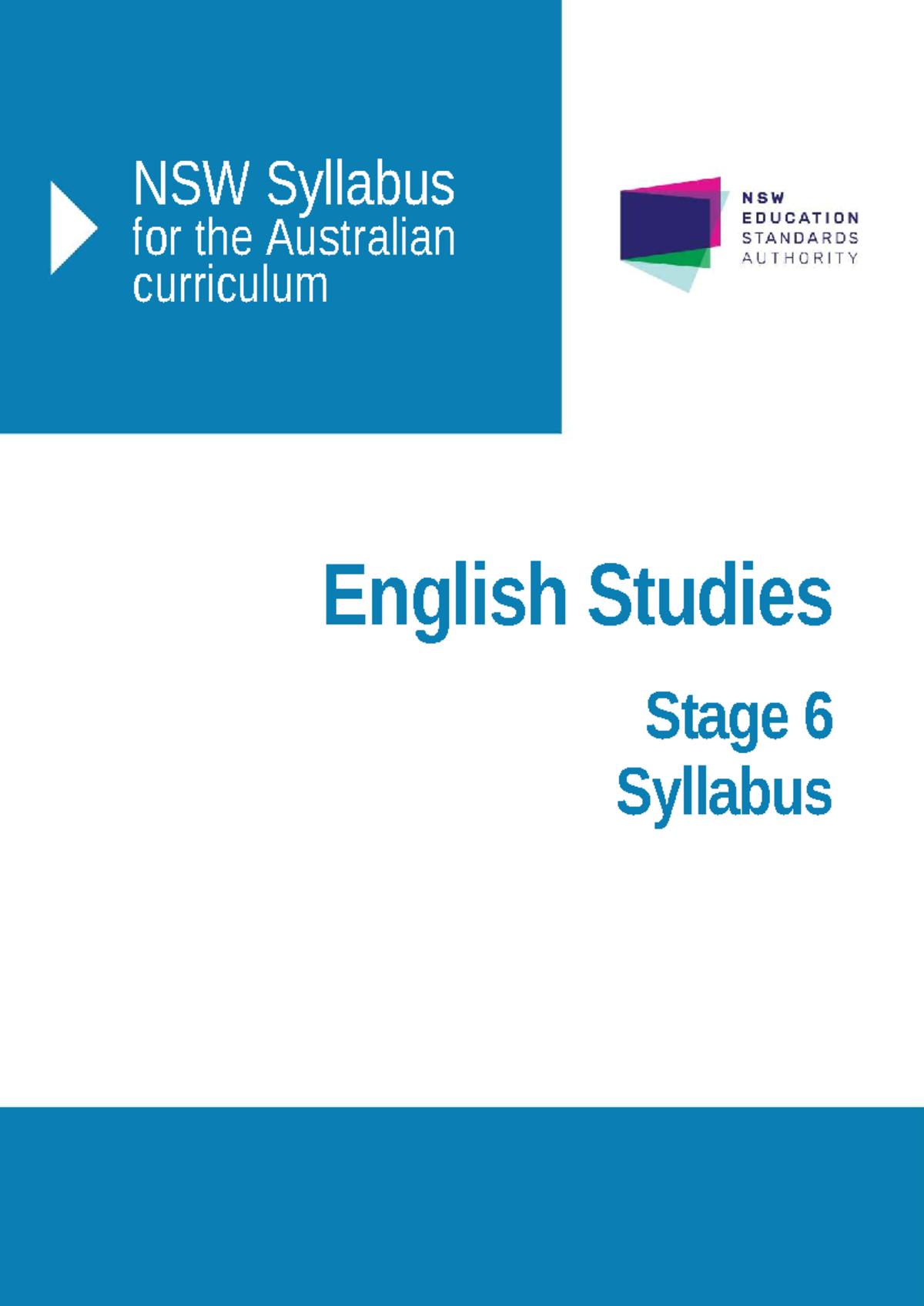 English Studies Stage 6 Syllabus (2017) - NSW Curriculum Overview - Studocu