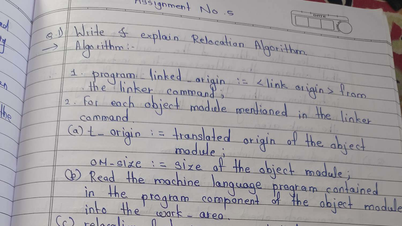 Assignment 5: Relocation and Linking Algorithms Explained - Studocu