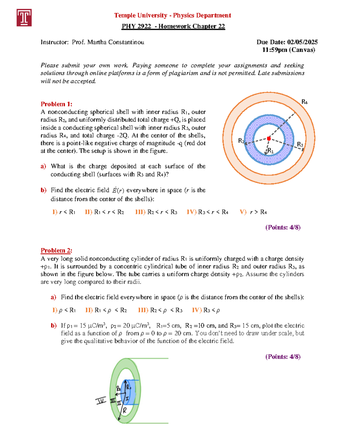 Homework Chapter 22 2025 - Temple University - Physics Department PHY ...