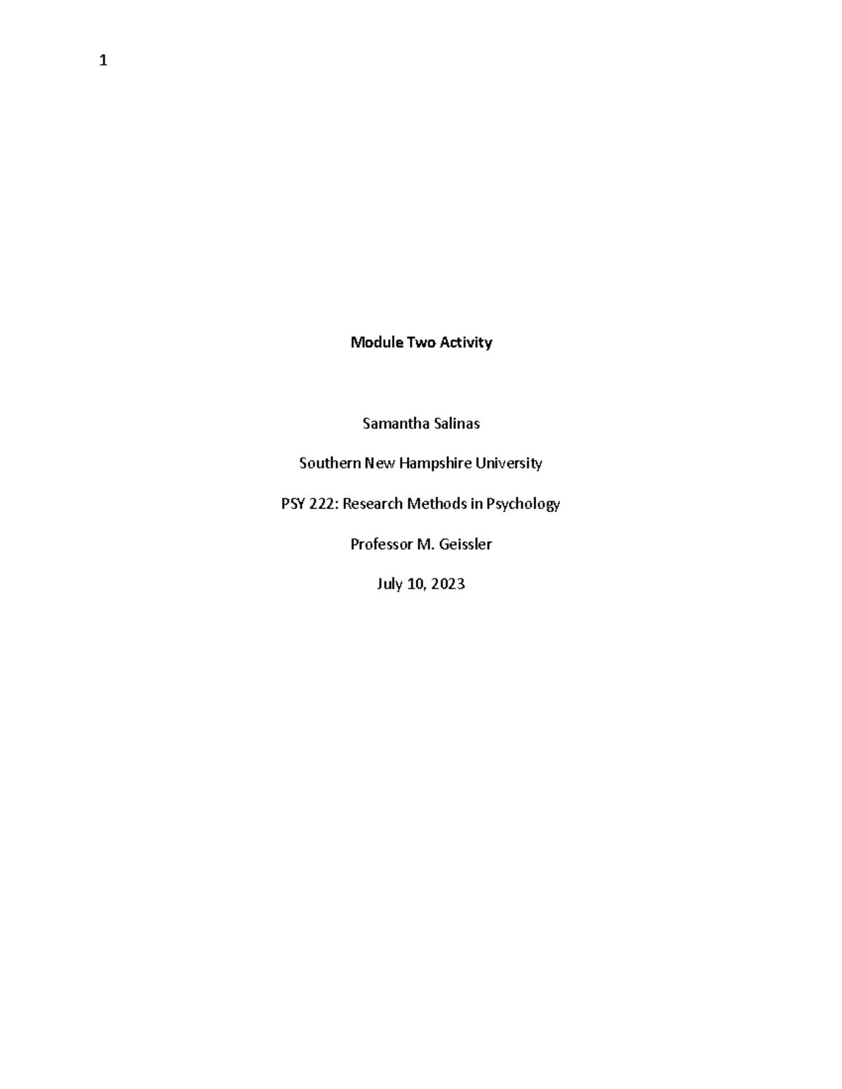PSY222 Module Two Activity: Assessing Research Articles on Wellness ...