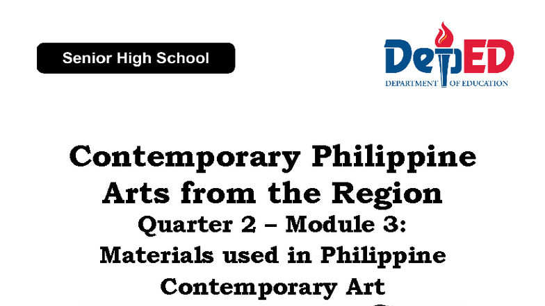 CPAR 2nd Quarter Module 3: Materials & Techniques in Contemporary Art ...