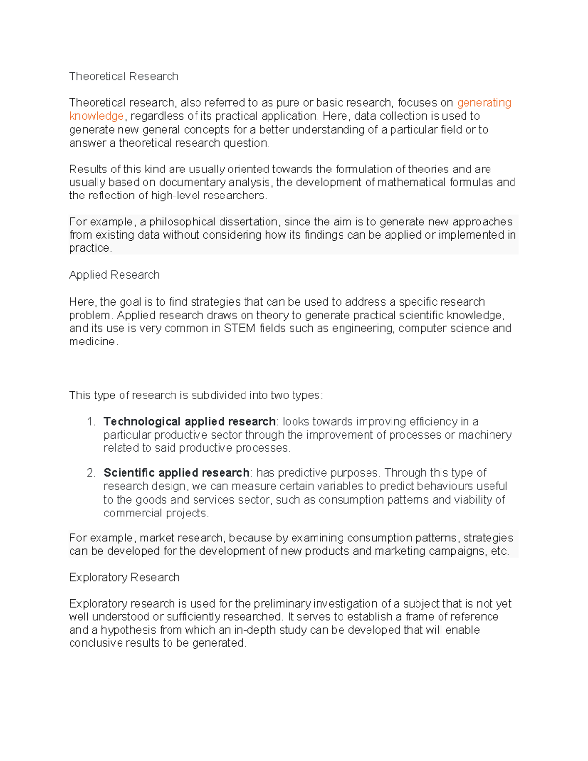 Theoretical Research - Theoretical Research Theoretical research, also ...