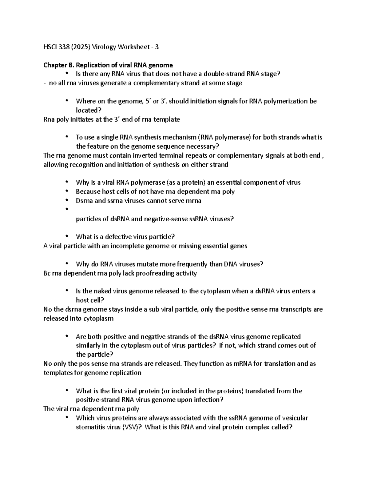 HSCI 338 (2025) Virology Worksheet 3: RNA Genome Replication Insights ...