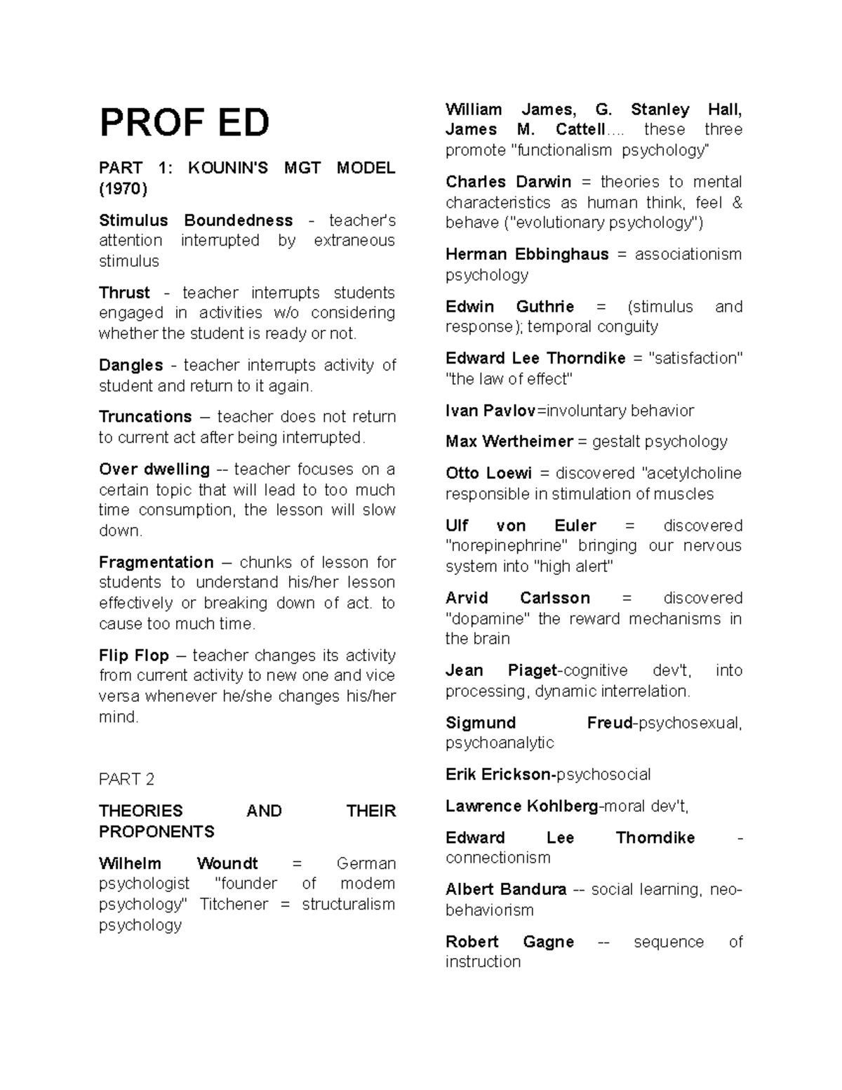 Prof Ed Final Exam Reviewer: Key Theories and Philosophies in Education ...