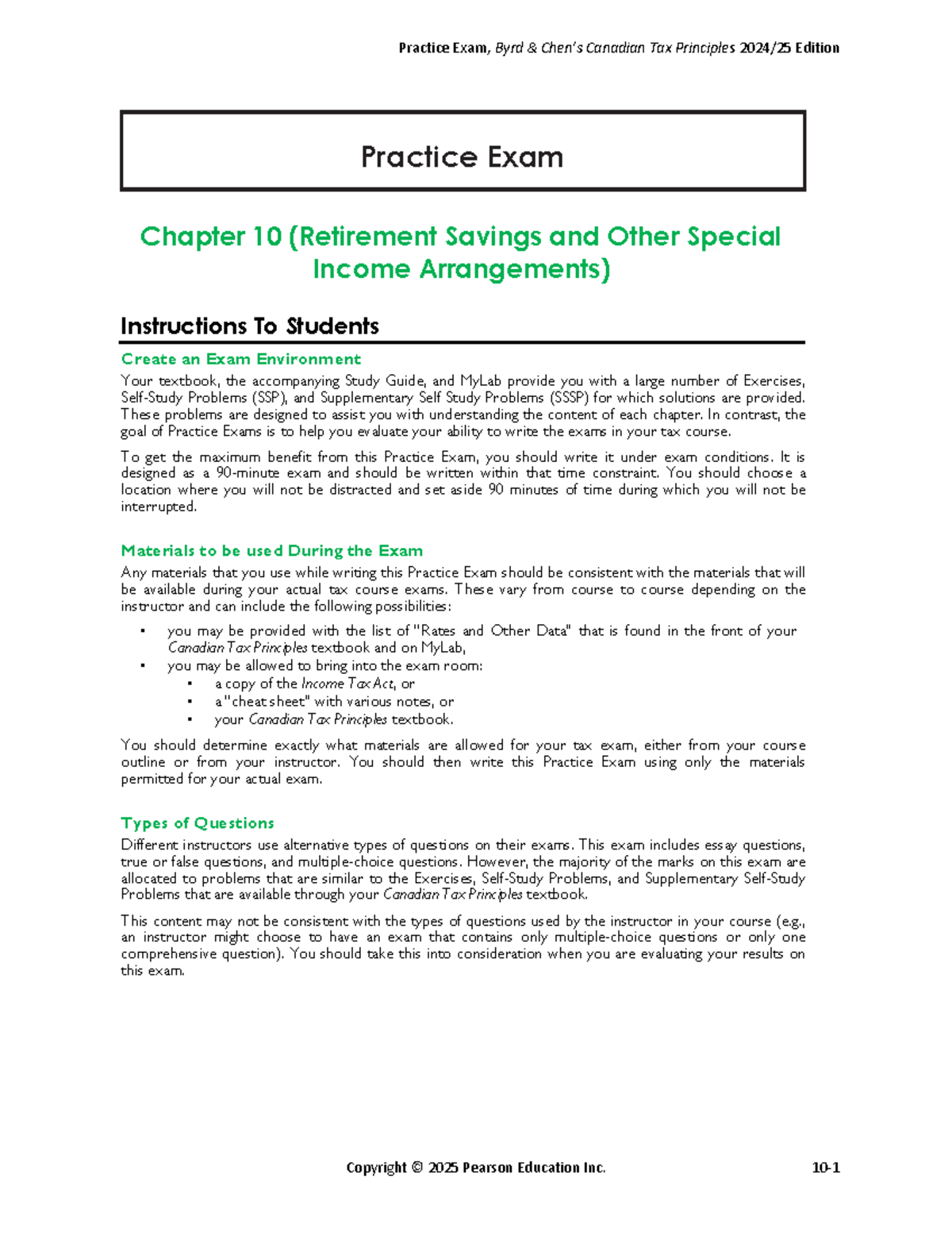 CTP 2024-25 Practice Exam: Chapter 10 - Retirement Savings & Income ...