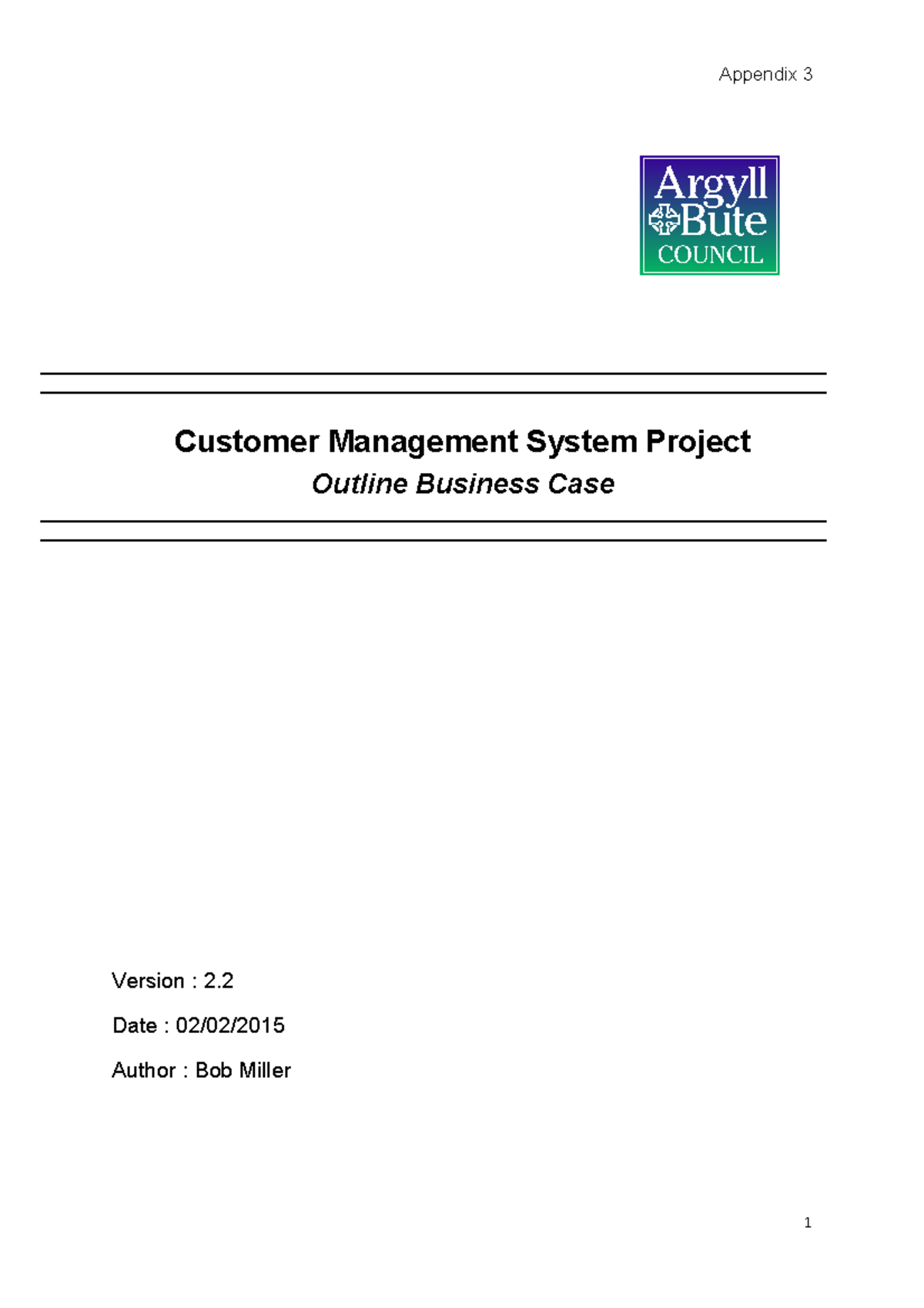 CS Strategy Appendix 3 OBC 2.2 PR Mar 2015 - Customer Management System ...