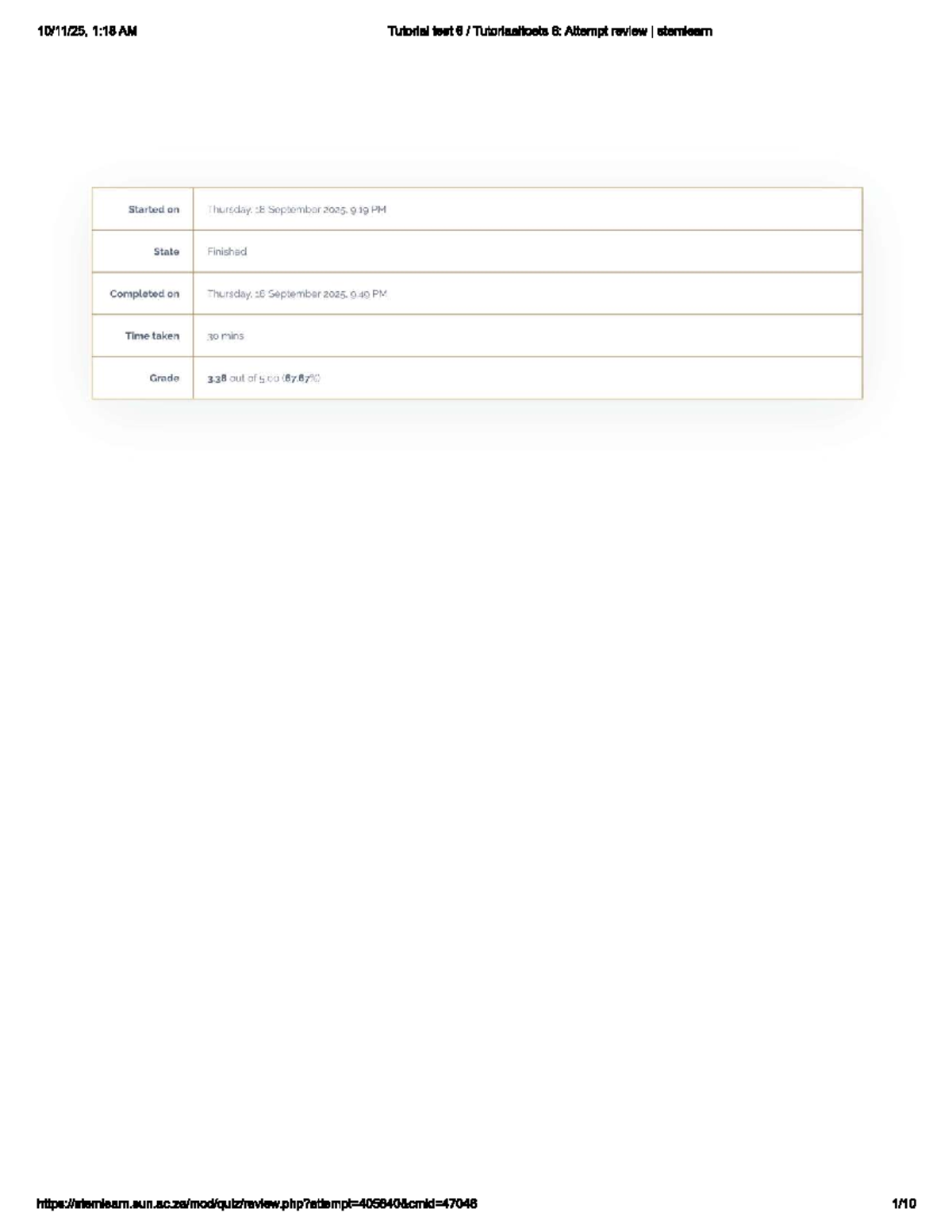 TUT 6: Attempt Review of Tutorial Test 6 on ANOVA and Hypothesis ...