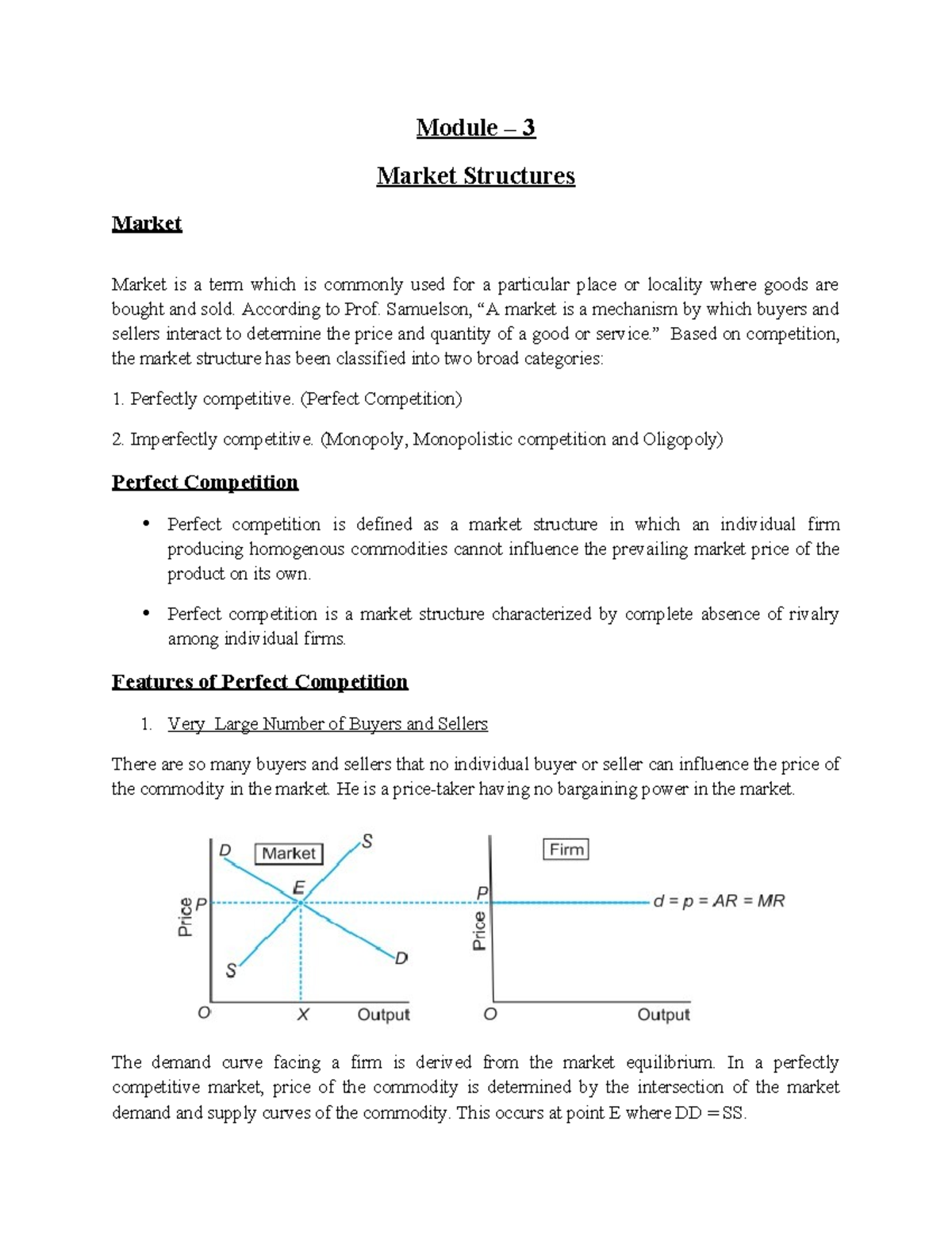 Module 3 Market Structures: Perfect Competition, Monopoly & Oligopoly ...