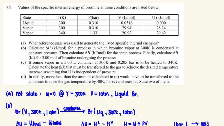 Problem-Set-1 - Problem Solving questions - (9) ref state : U = 0 & T ...