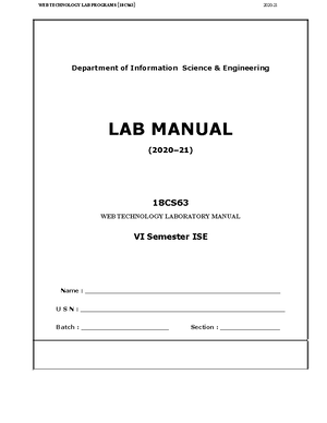 BCSL504 lab manual 5th semester - Program 1 : Develop the HTML page ...