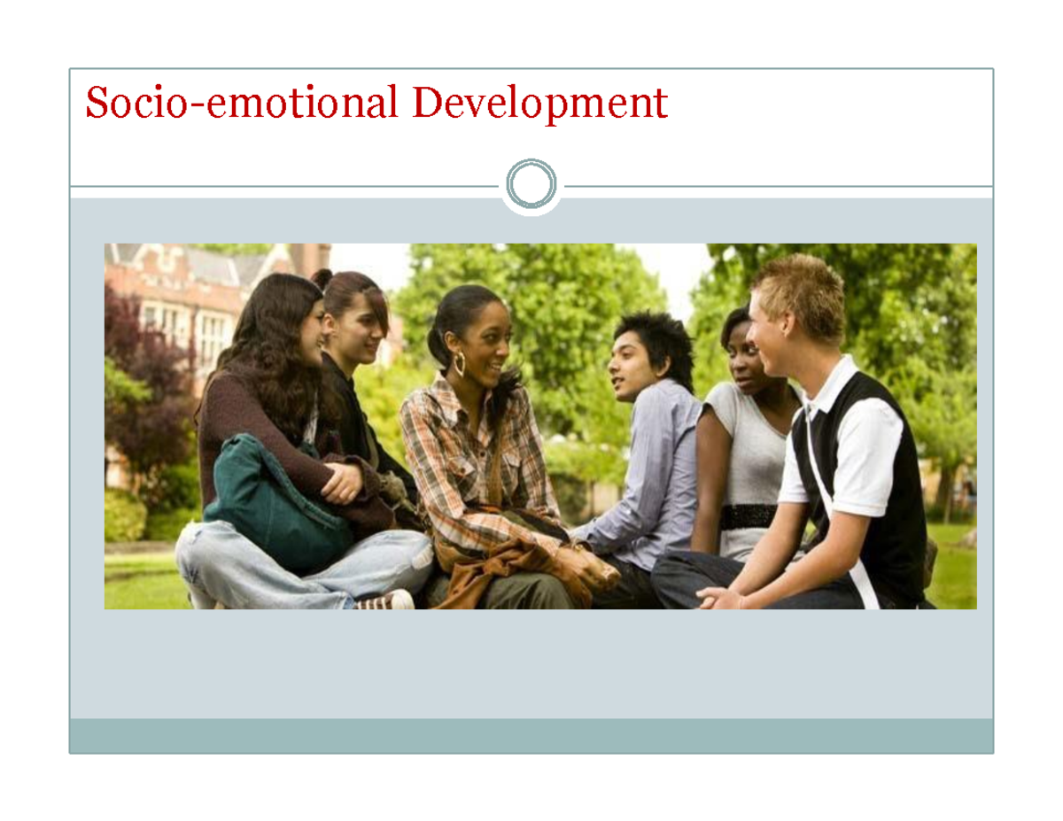 Socio-Emotional Development: Changes from Childhood to Adulthood ...