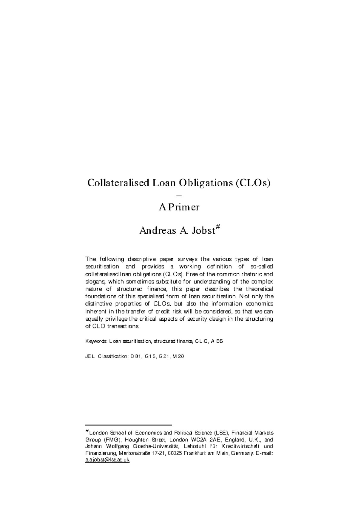 CLO 101: A Comprehensive Primer on Collateralised Loan Obligations ...