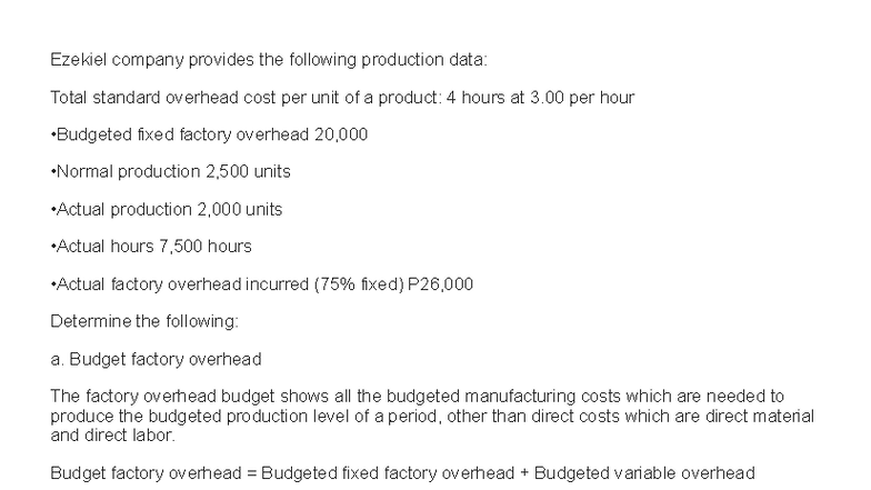 Factory Overhead Variance Analysis (Course Code: 2) - Studocu