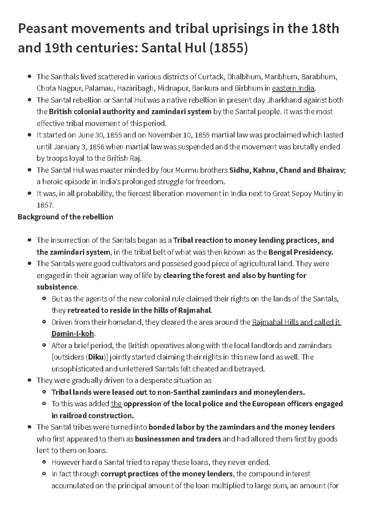 SANT 1855: The Santal Hul Rebellion and Its Impact on Tribal Uprisings ...