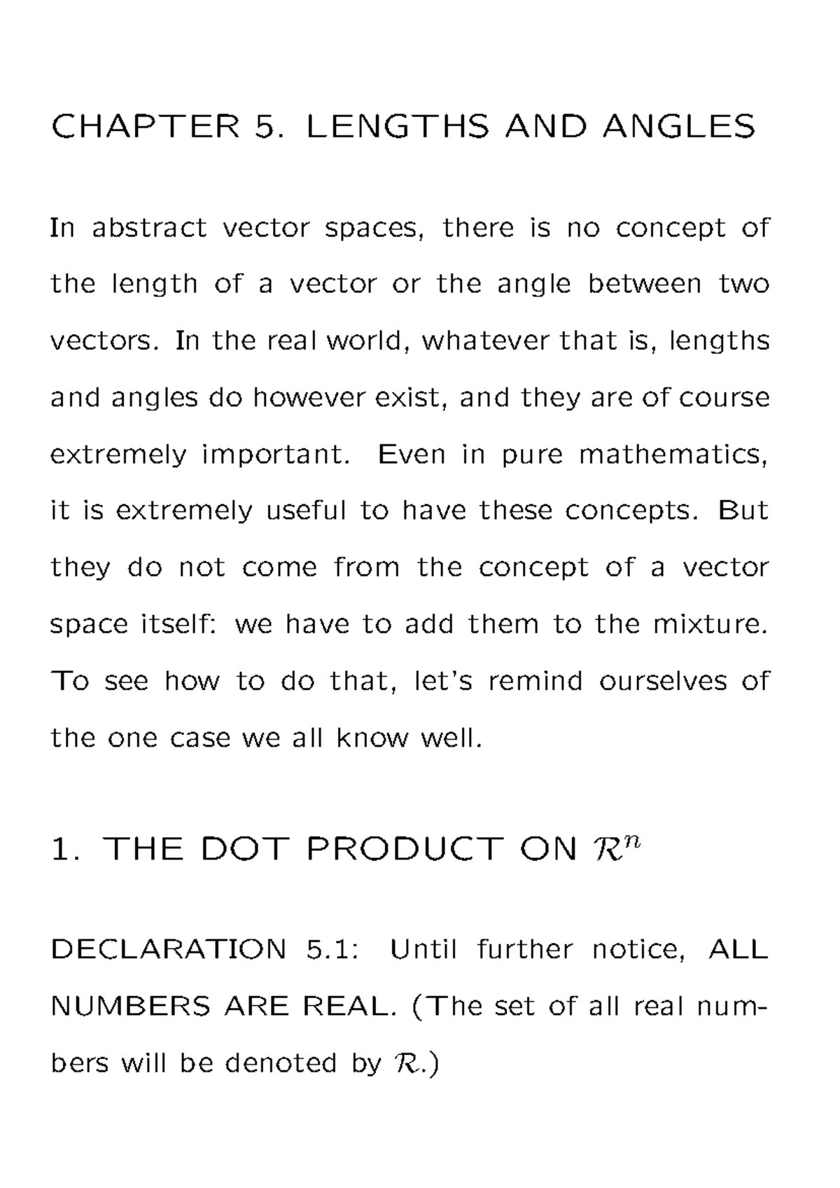 MA2101 Chapter 5: Understanding Lengths and Angles in Vector Spaces ...