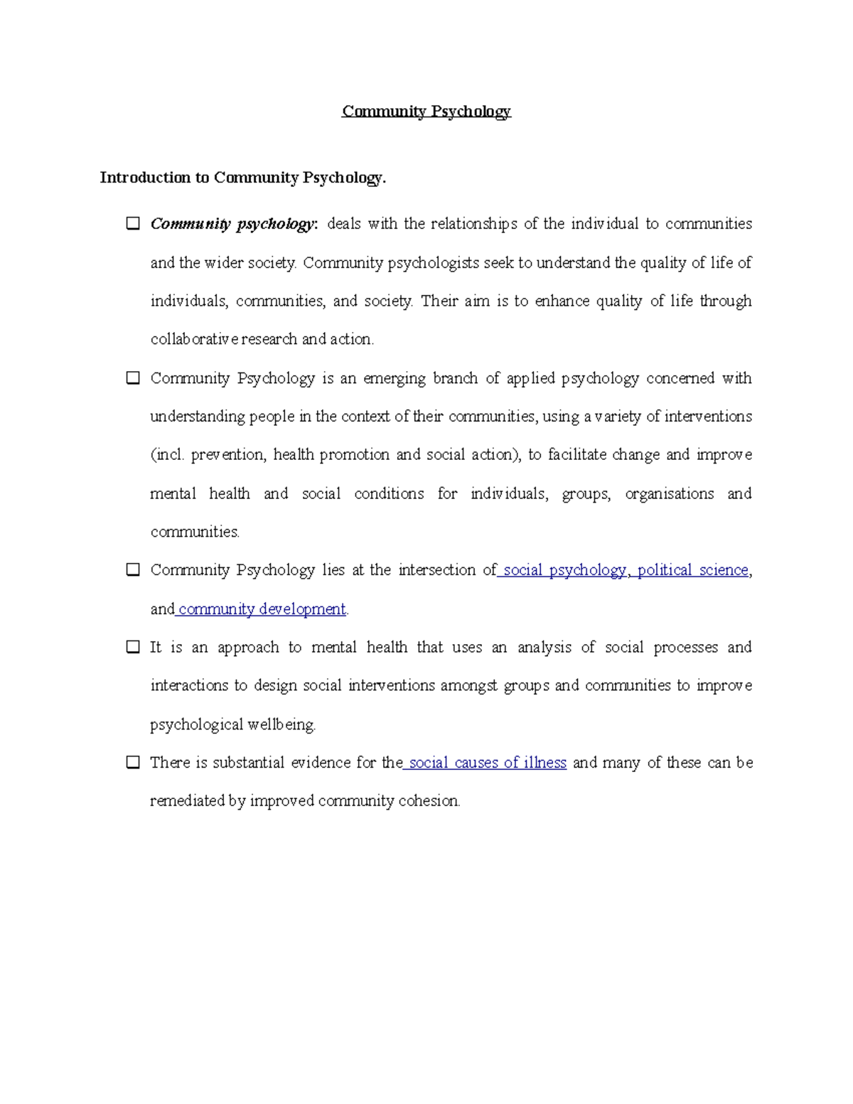 Community Psychology and Social Issues in South Africa: An Overview ...