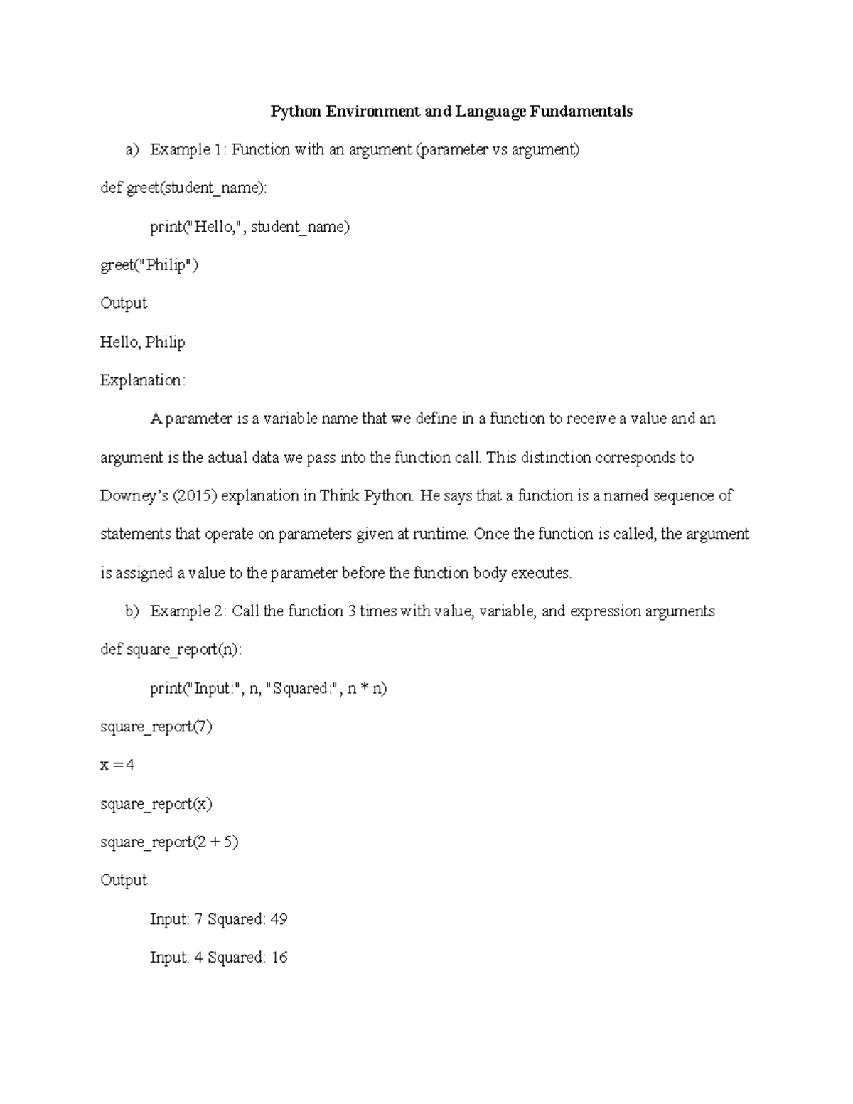 Python Fundamentals: Functions, Arguments, and Scope (DU Week 2) - Studocu