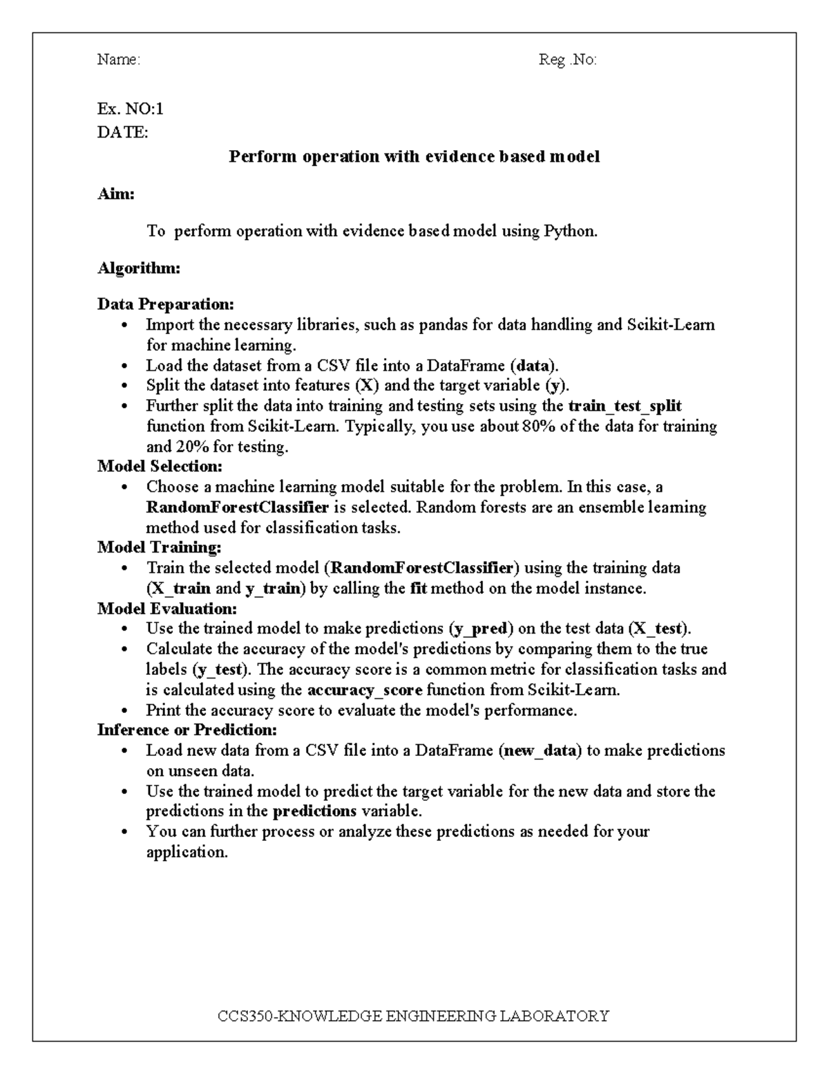 Knowledge Engineering LAB Manual: Evidence-Based Analysis & Modeling ...