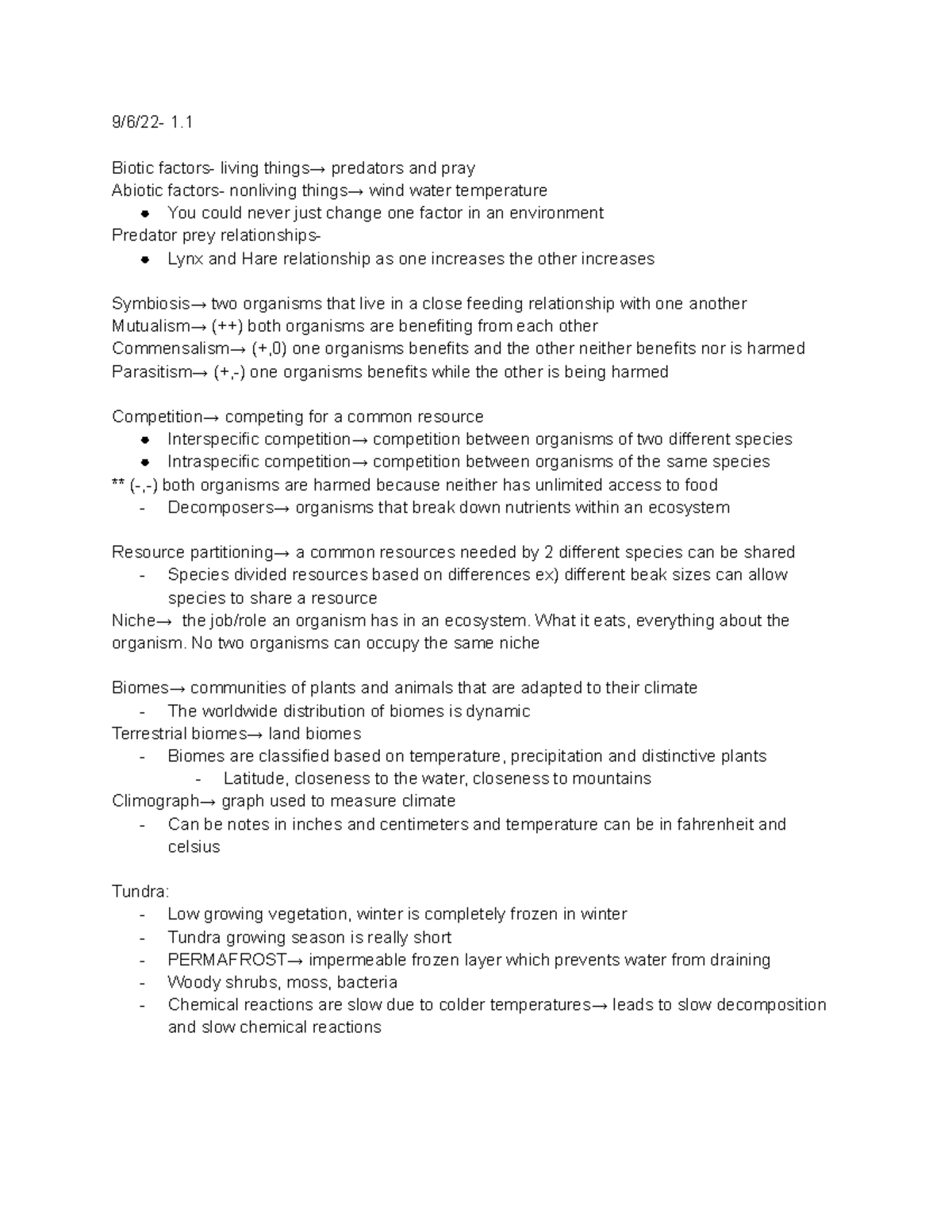 APES Notes UNIT 1 Review - Ecosystems, Biomes, and Carbon Cycle - Studocu