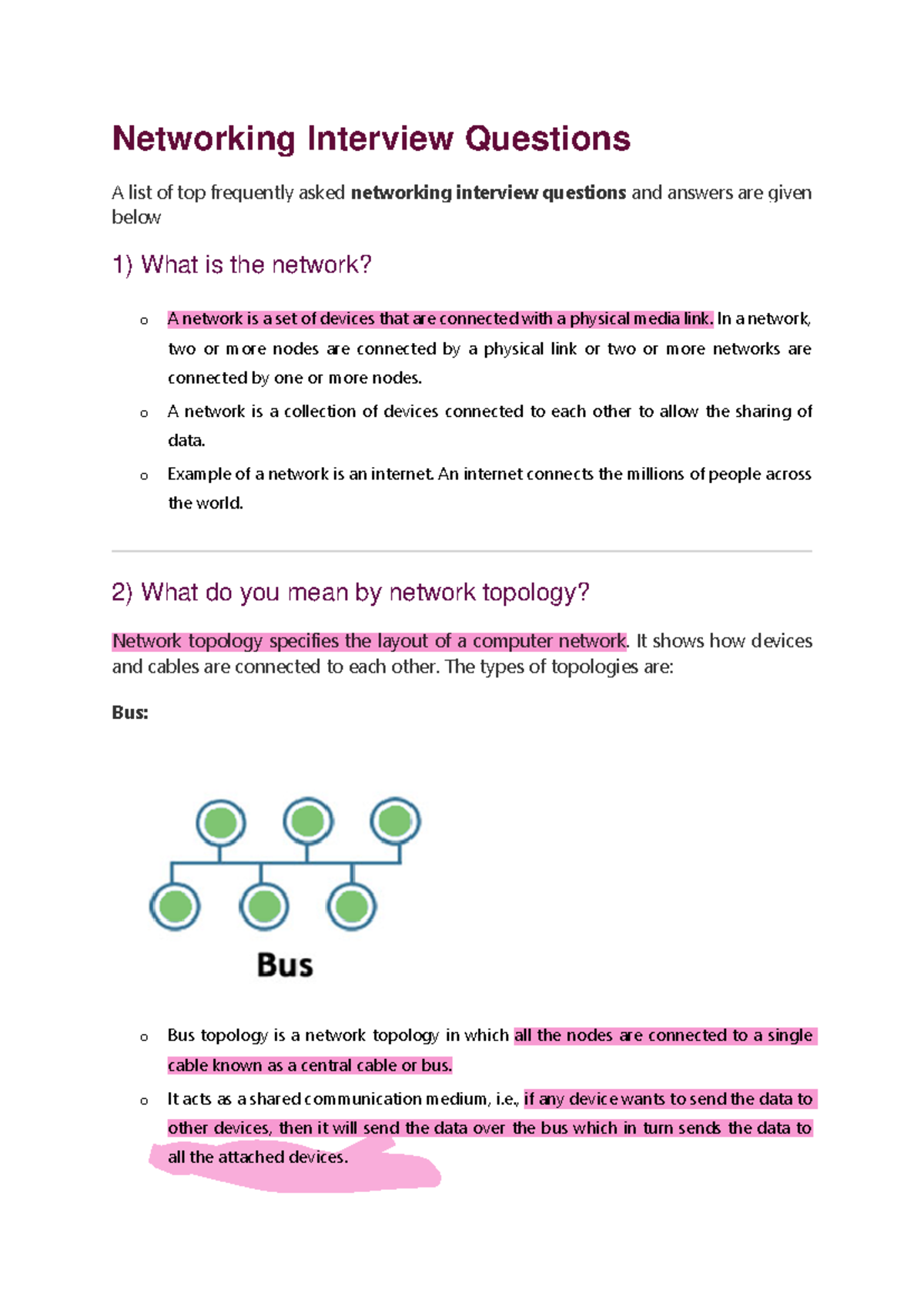 Networking Interview Questions: Key Concepts and Answers for Success ...