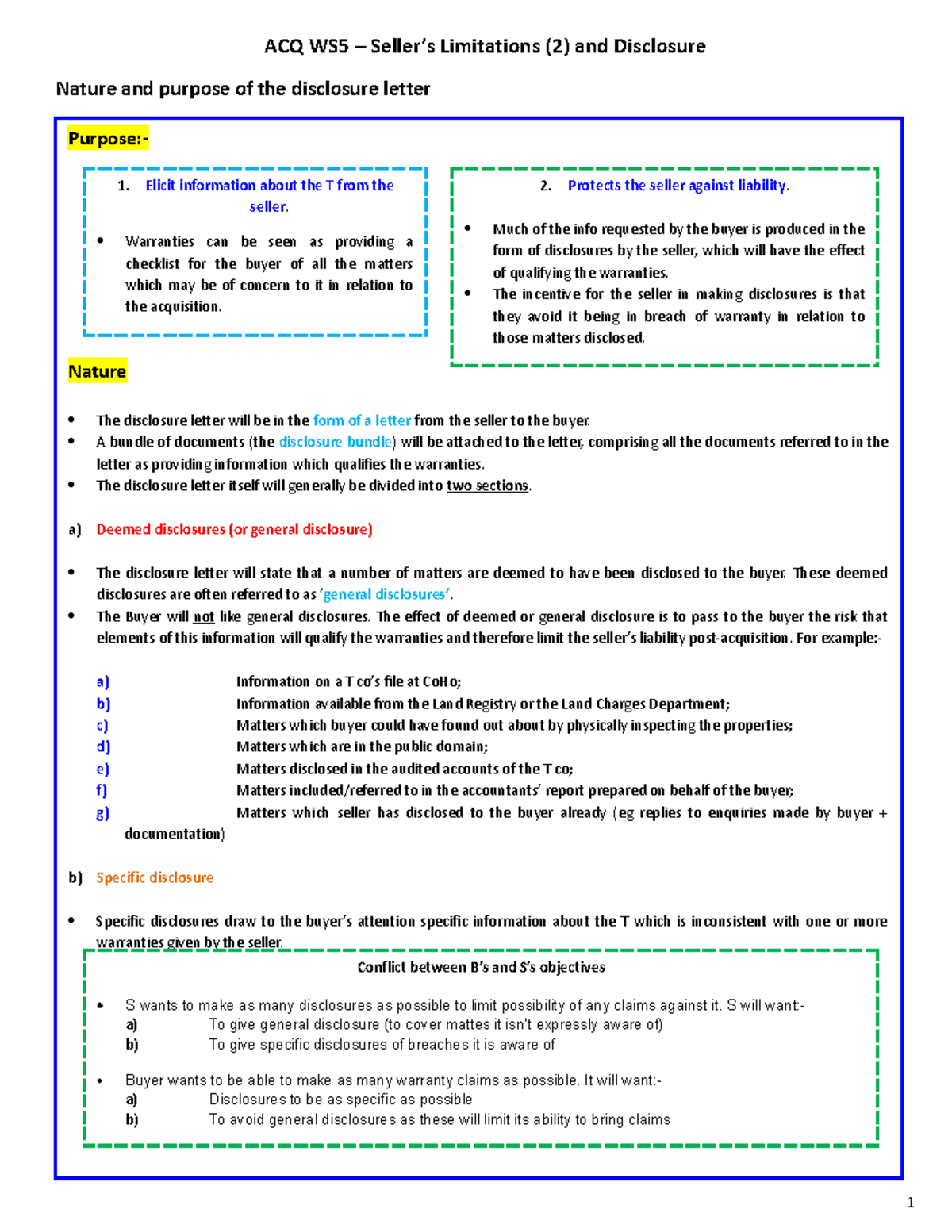 ACQ WS5 - Consolidation - ACQ WS5 – Seller’s Limitations (2) and ...