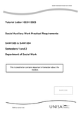 saw1502 - Unisa - social auxiliary worker - Studocu