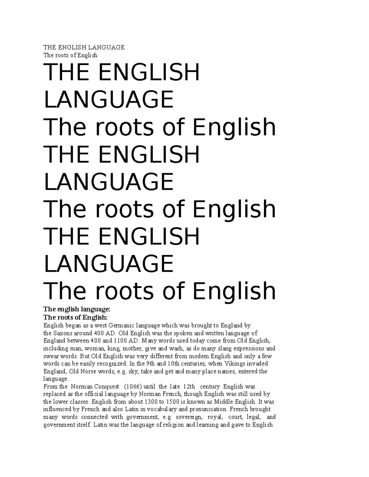 The Evolution of the English Language: Historical Roots and Influences ...
