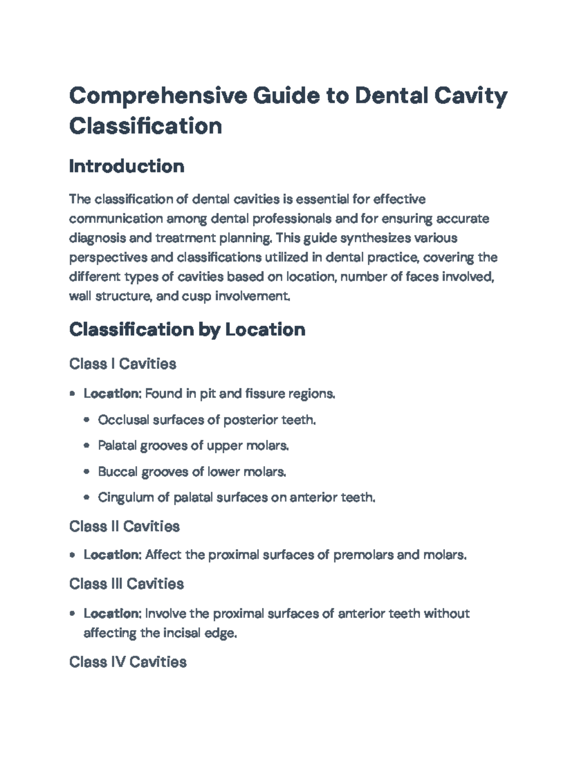 Classification of Dental Cavities: Comprehensive Guide for DENT 101 ...