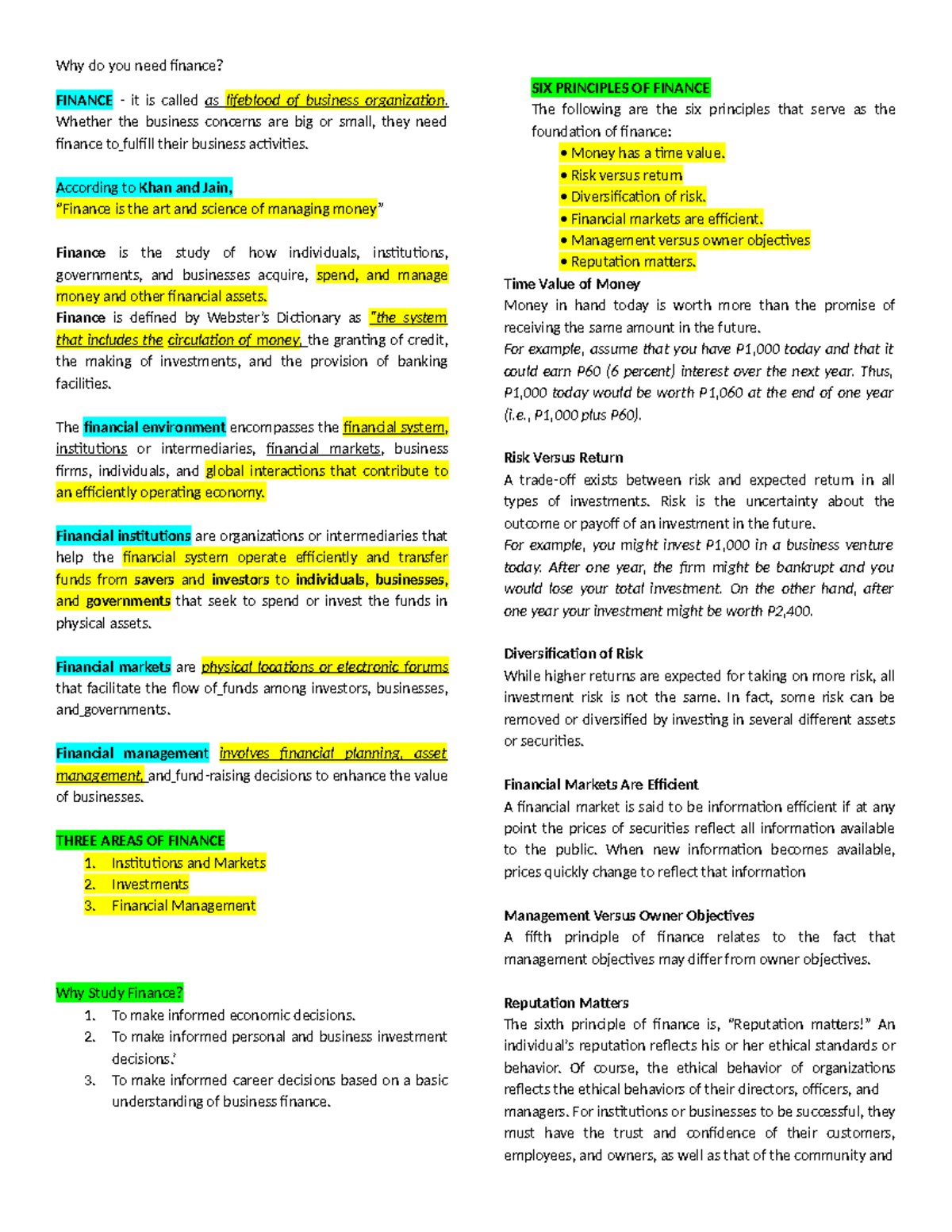 FM 101: Importance of Finance in Business - Key Concepts & Principles ...