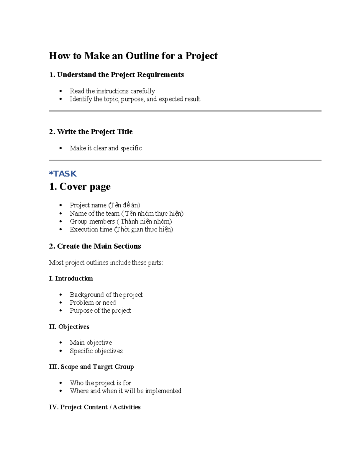 Creating a Project Outline: A Step-by-Step Guide - Studocu