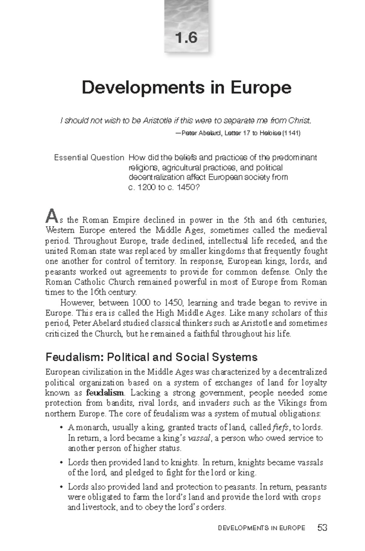 Developments in Europe: Society, Politics, and Religion (c. 1200-1450 ...