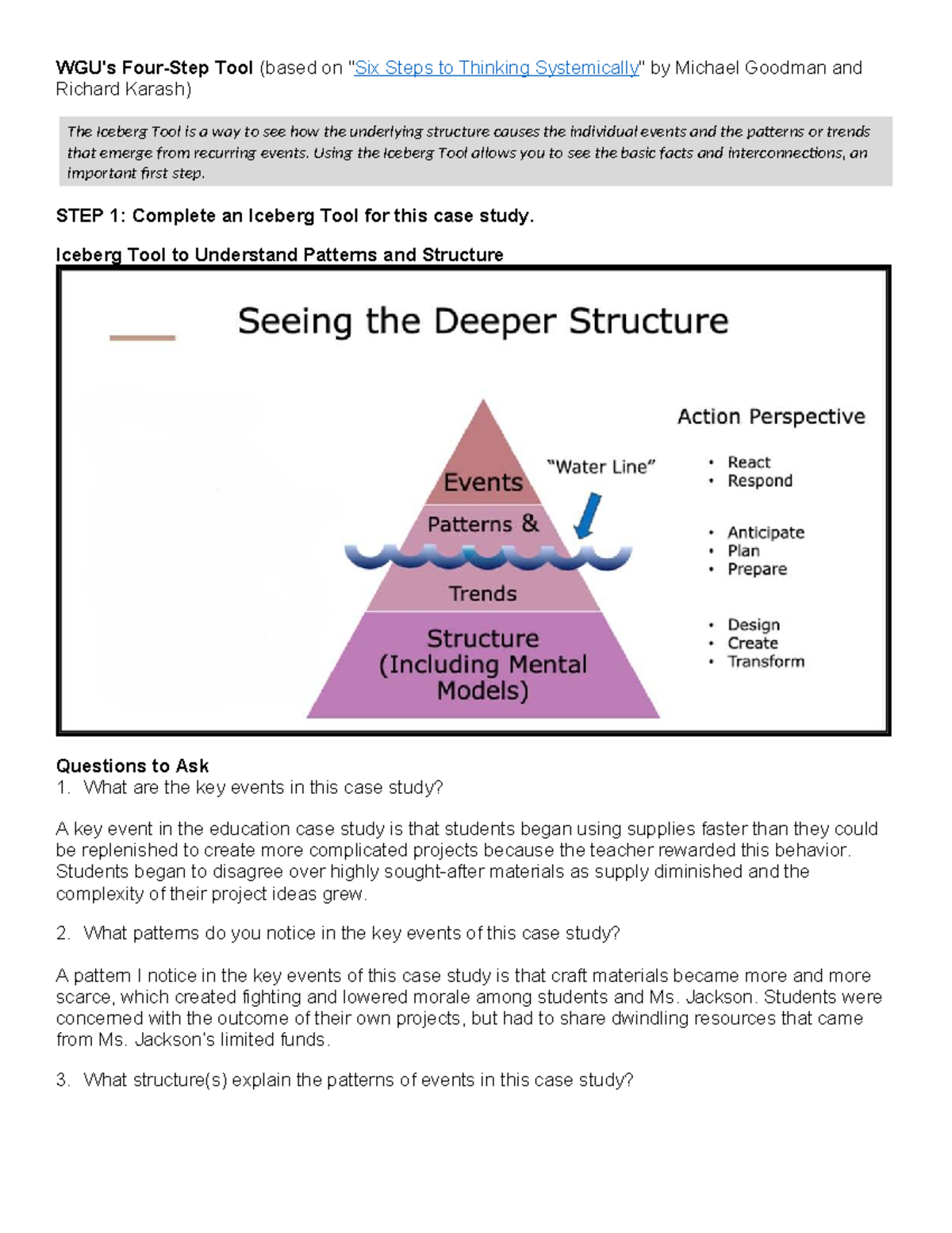 D459 Case Study: Analyzing the Iceberg Tool and BOT Graphs - Studocu