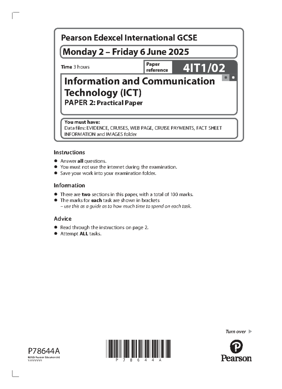 I G ICT - Paper 2 Practical Exam Questions (June 2025) - Studocu