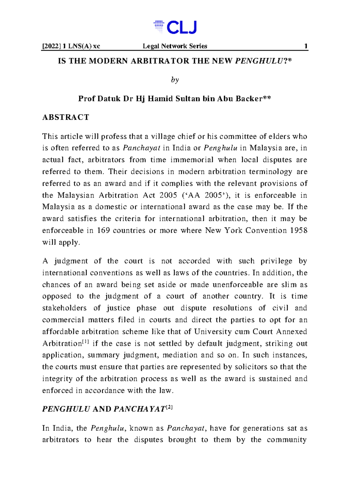 1 LNS(A) xc Legal Network Series: The Role of Modern Arbitrators - Studocu