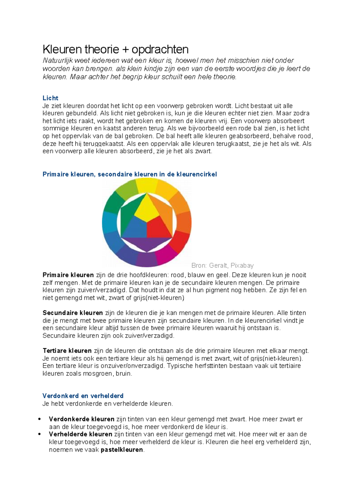 Kleuren Theorie: Primaire & Secundaire Kleuren, Kleurcontrasten ...