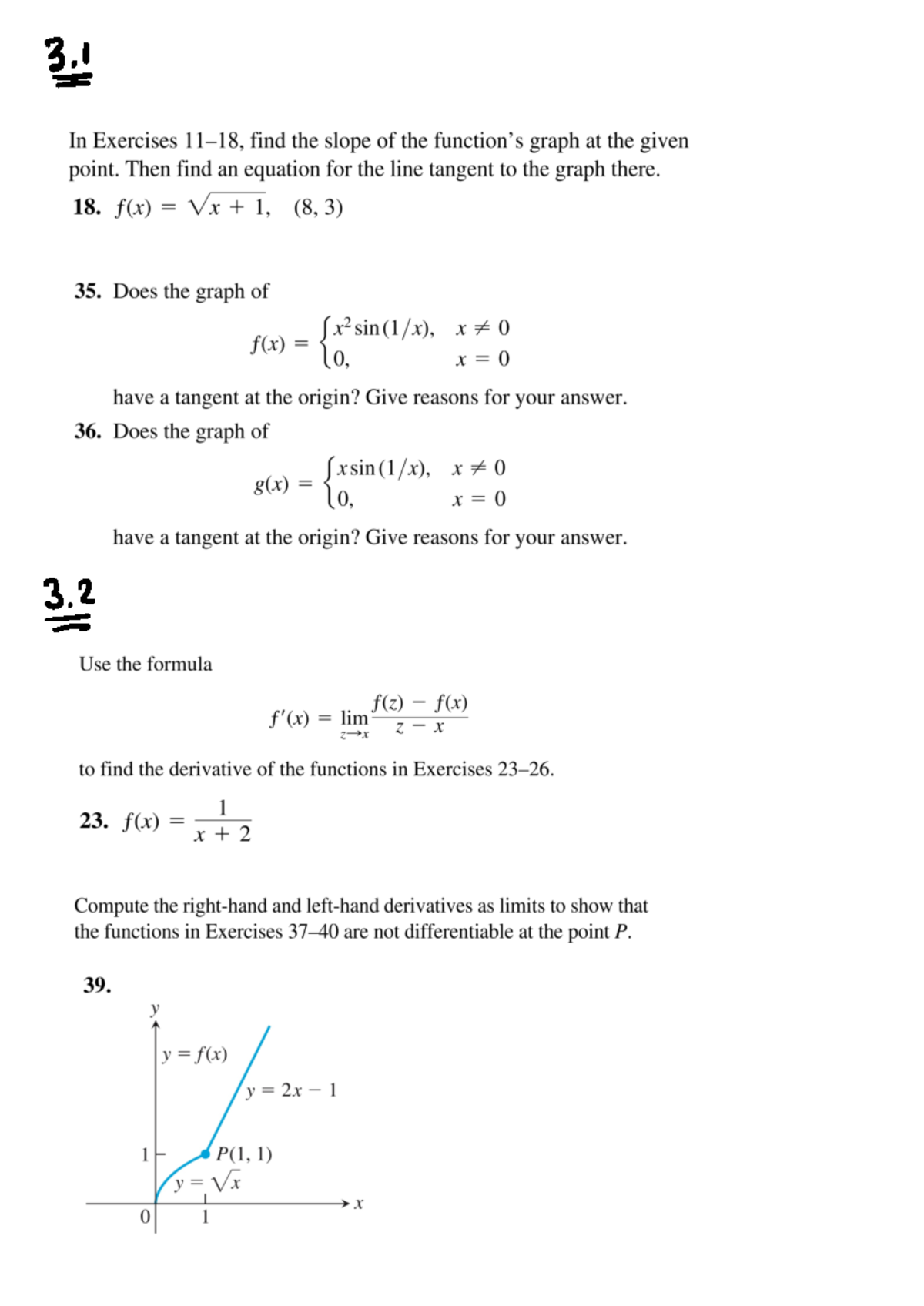 101 PS4 - Slope & Tangent Lines: Exercises & Derivatives Insights - Studocu