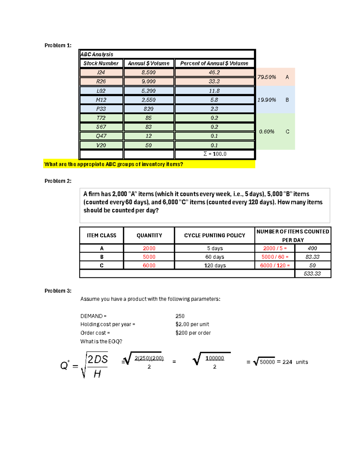 B2 Inventory Management Math Models: Problem Solving Guide - Studocu