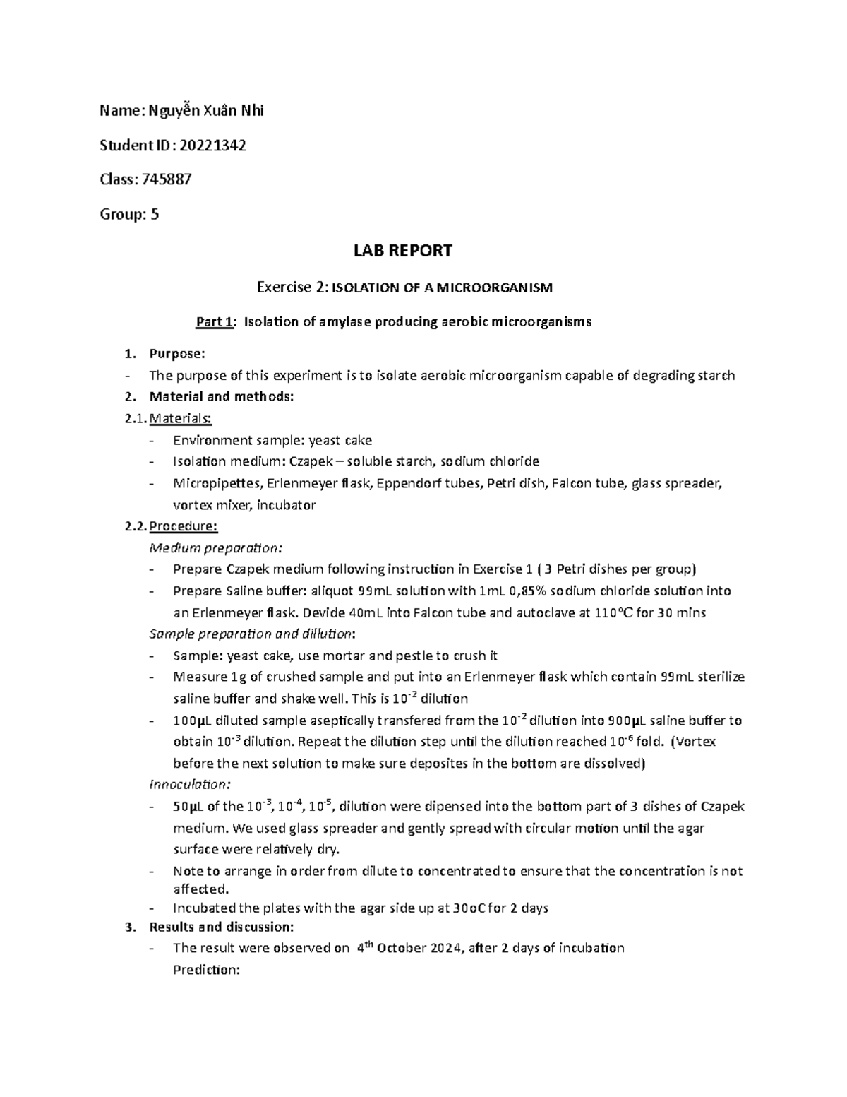 LAB REPORT 745887: Isolation of Aerobic & Anaerobic Microorganisms ...