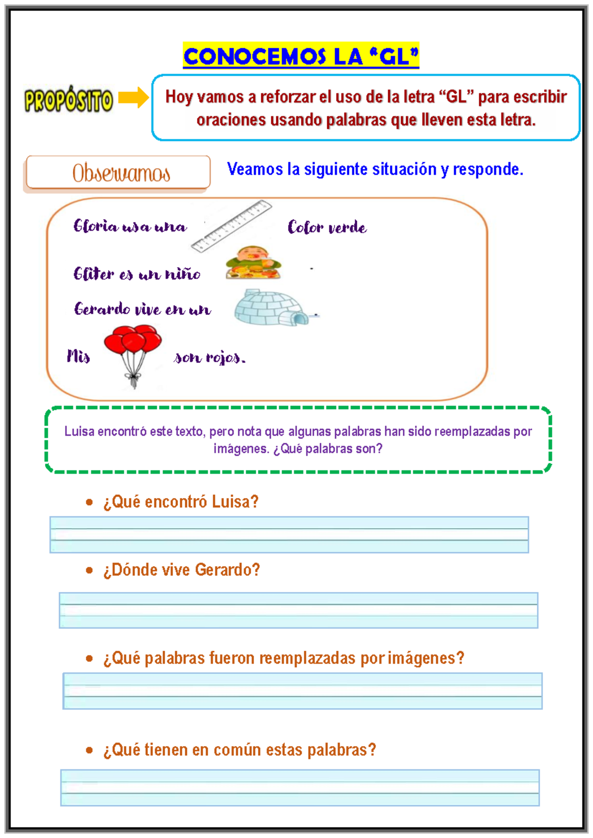 Letra GL: Actividades de Caligrafía y Escritura - Studocu