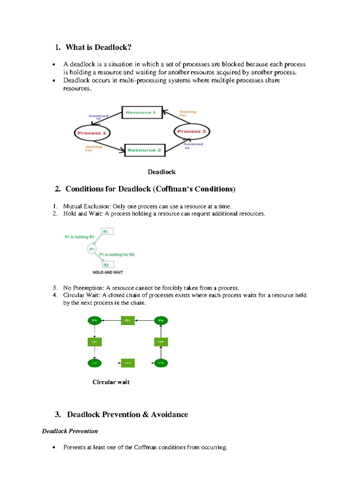 Deadlock Concepts and Prevention Techniques - CS 101 Lecture Notes ...