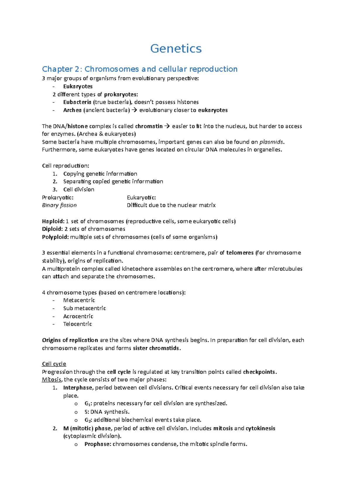 Genetics Review: Key Concepts, Mechanisms, and Processes in BIO101 ...