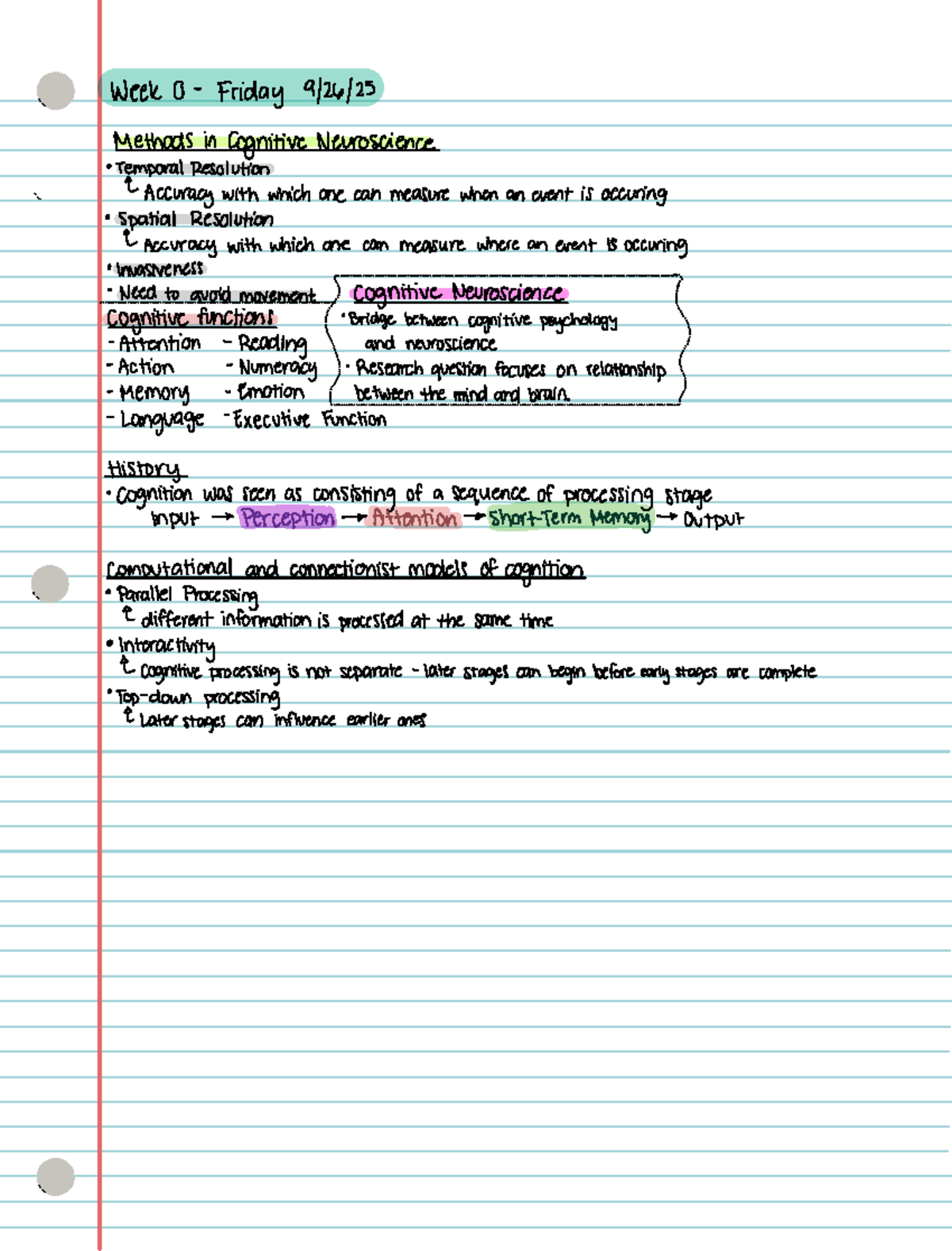 Psych 108 - Lecture Notes on Cognitive Neuroscience Methods - Studocu