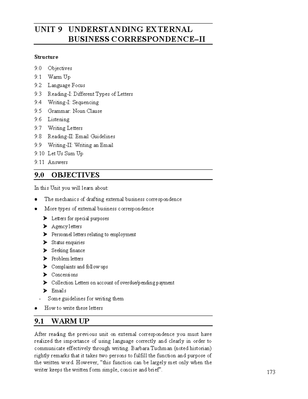 Unit 9: Understanding External Business Correspondence and Writing ...