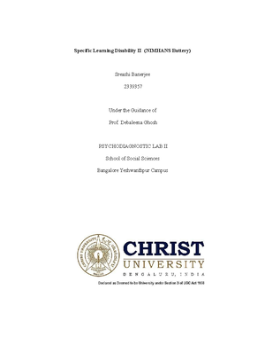 BKT - Comprehensive Analysis of Binet Kamat Test of Intelligence - Studocu