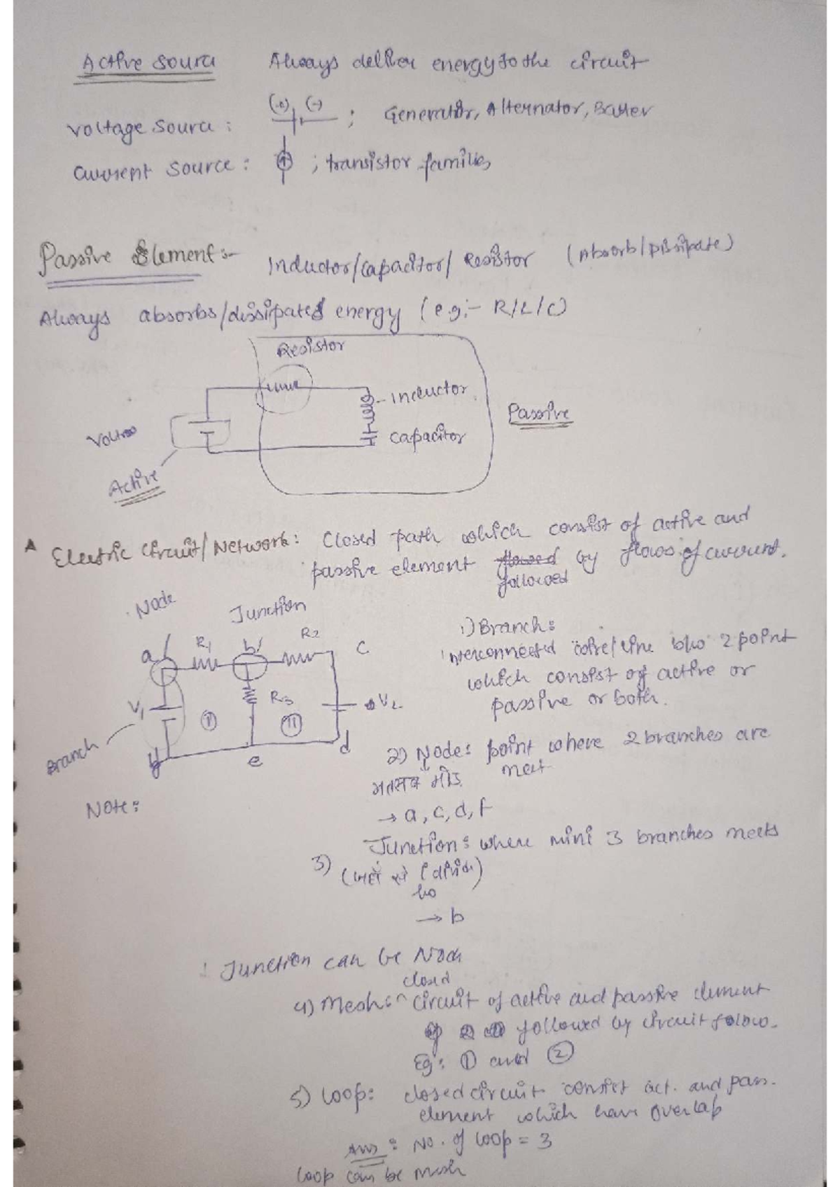 Electrical Notes (Unit-1): Active & Passive Circuit Elements - Studocu