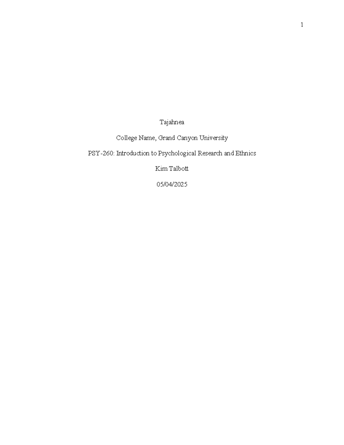 GCU PSY 101: APA 7th Edition Formatting Template Guide - Studocu
