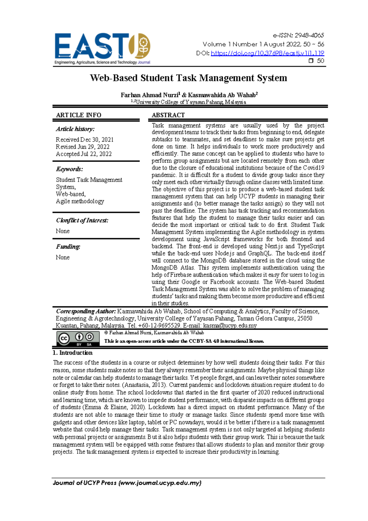 Web-Based Student Task Management System - e-ISSN: 2948 - 4065 Volume 1 ...