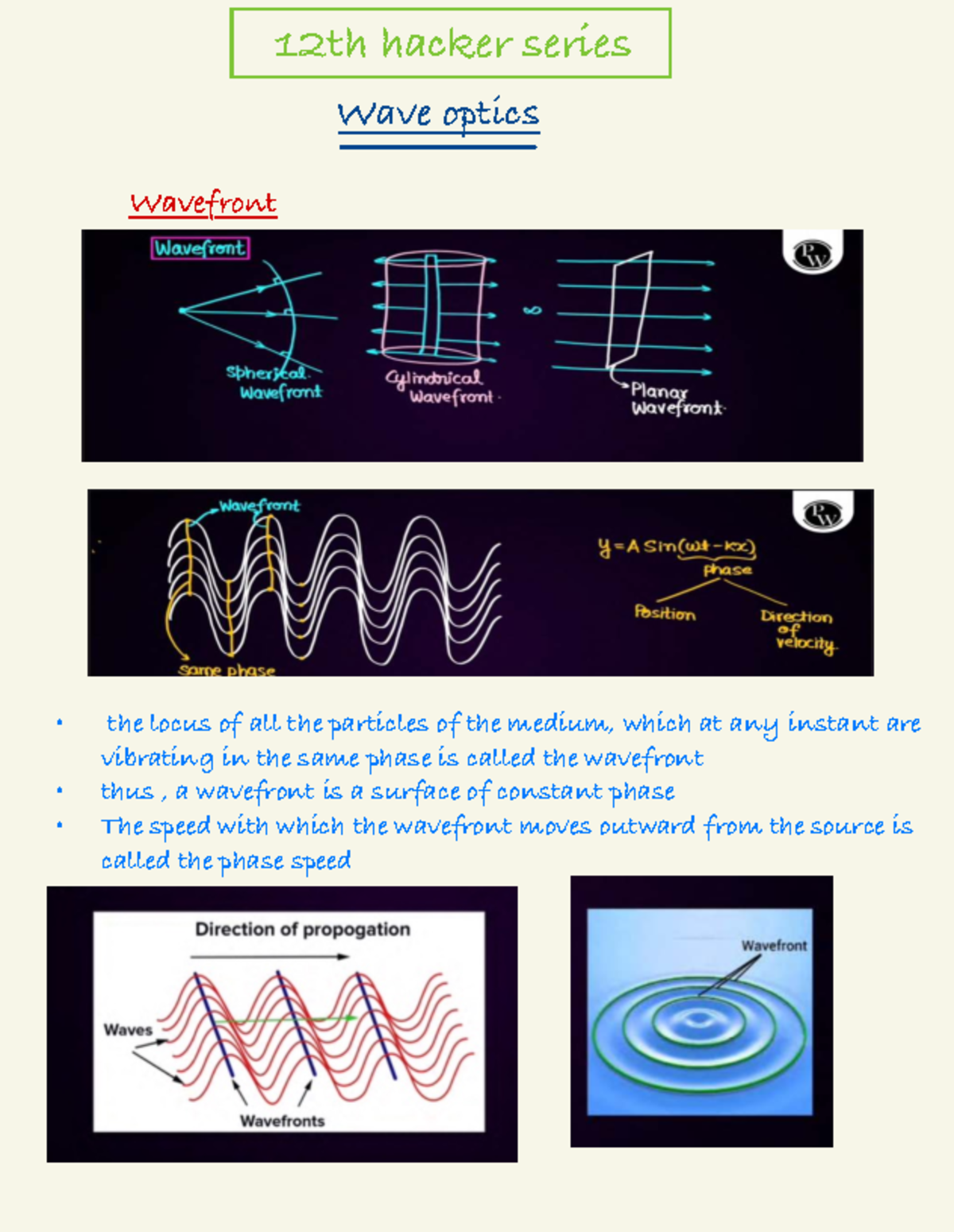 Wave Optics Class Notes - 12th Grade Physics - Studocu