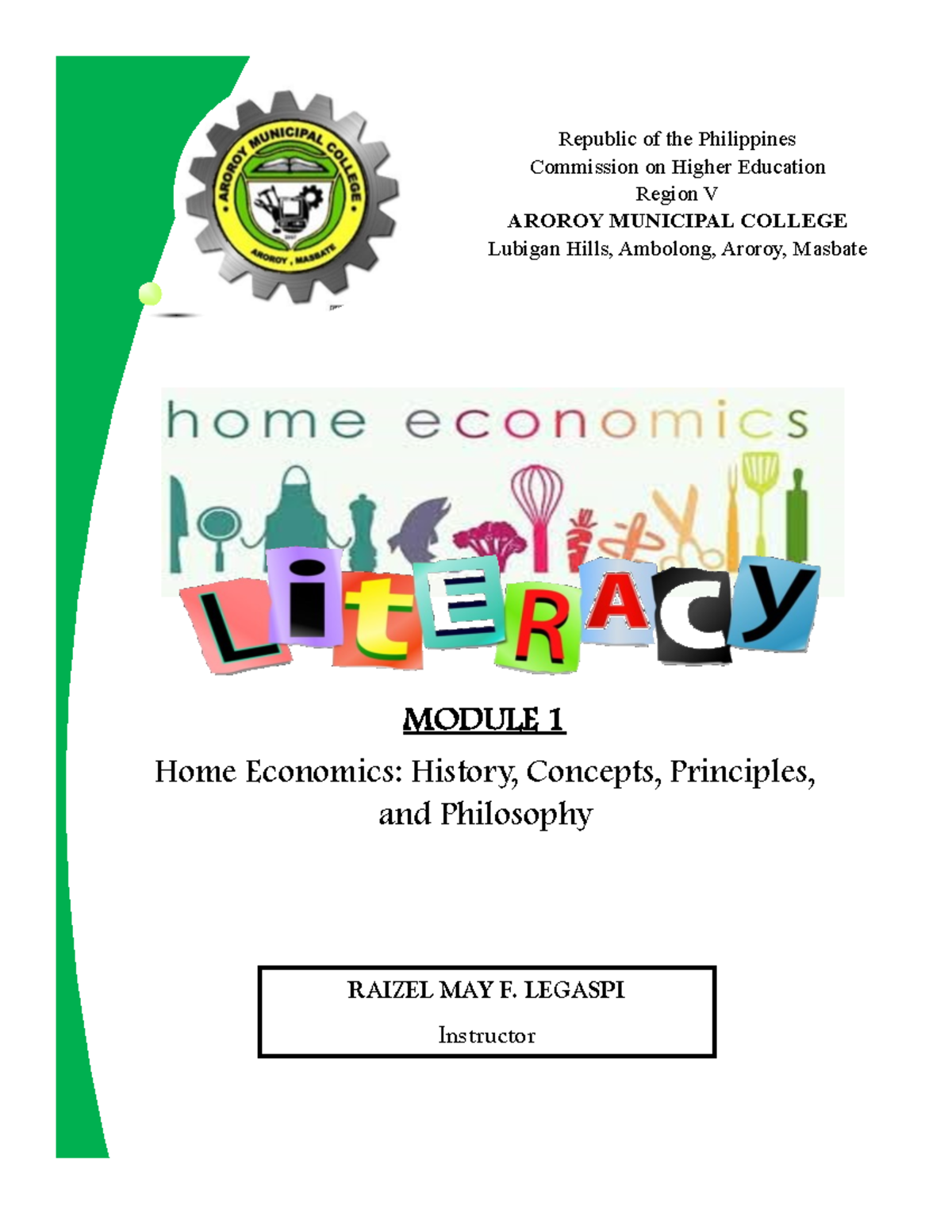 Home Economics Literacy Module 1: History & Concepts Overview - Studocu