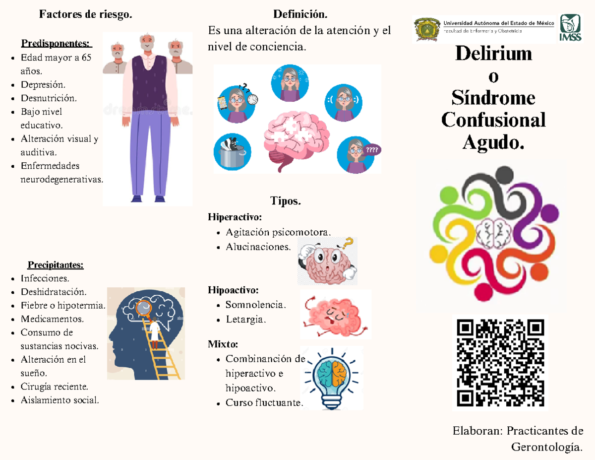 Delirium triptico - Predisponentes: Edad mayor a 65 años. Depresión ...